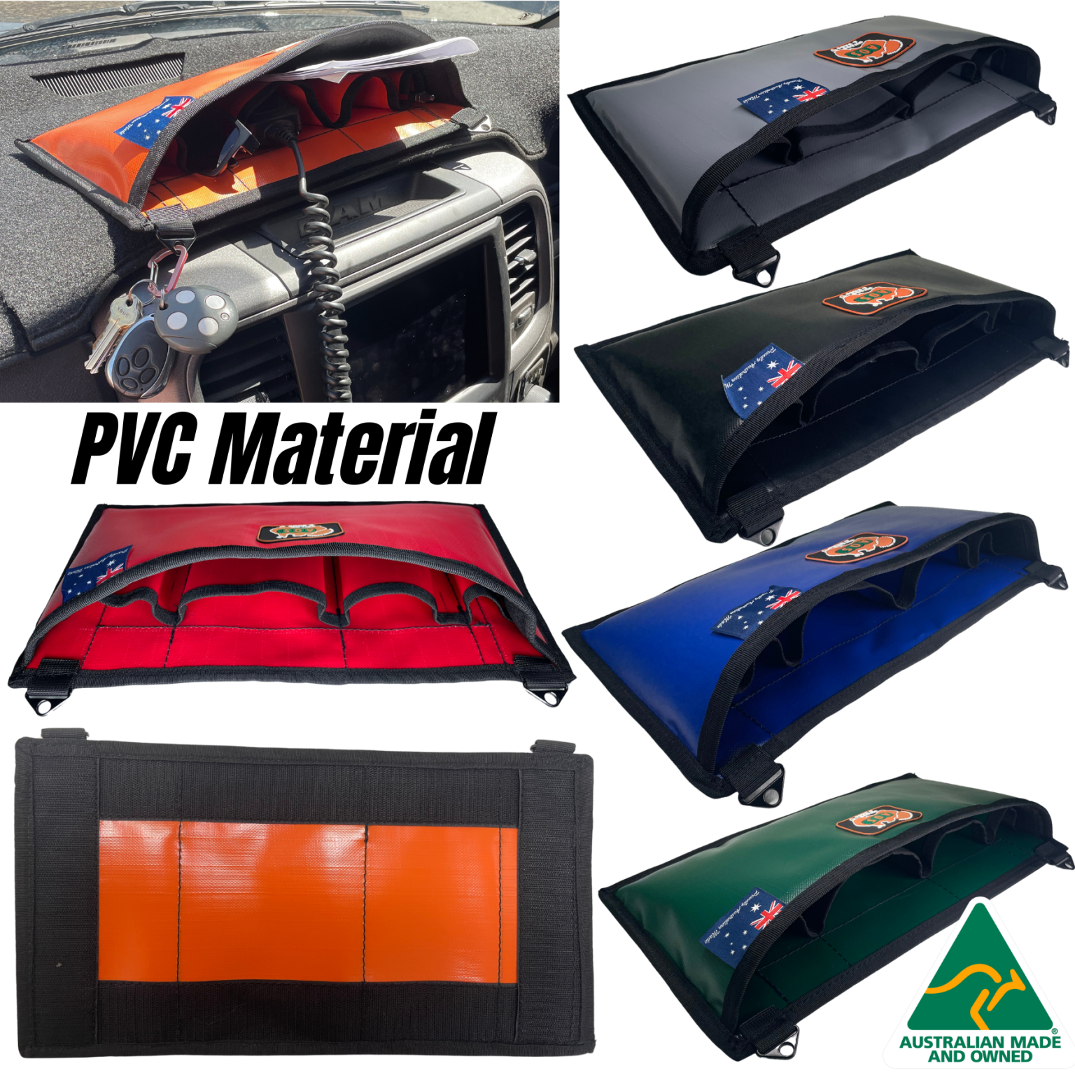 AOS 4WD Marine Australian Made PVC Dashboard storage Organiser 6 ...
