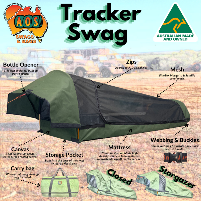 AOS AUSTRALIAN MADE TRADITIONAL STD CANVAS SWAG - Aussie Outback Supplies