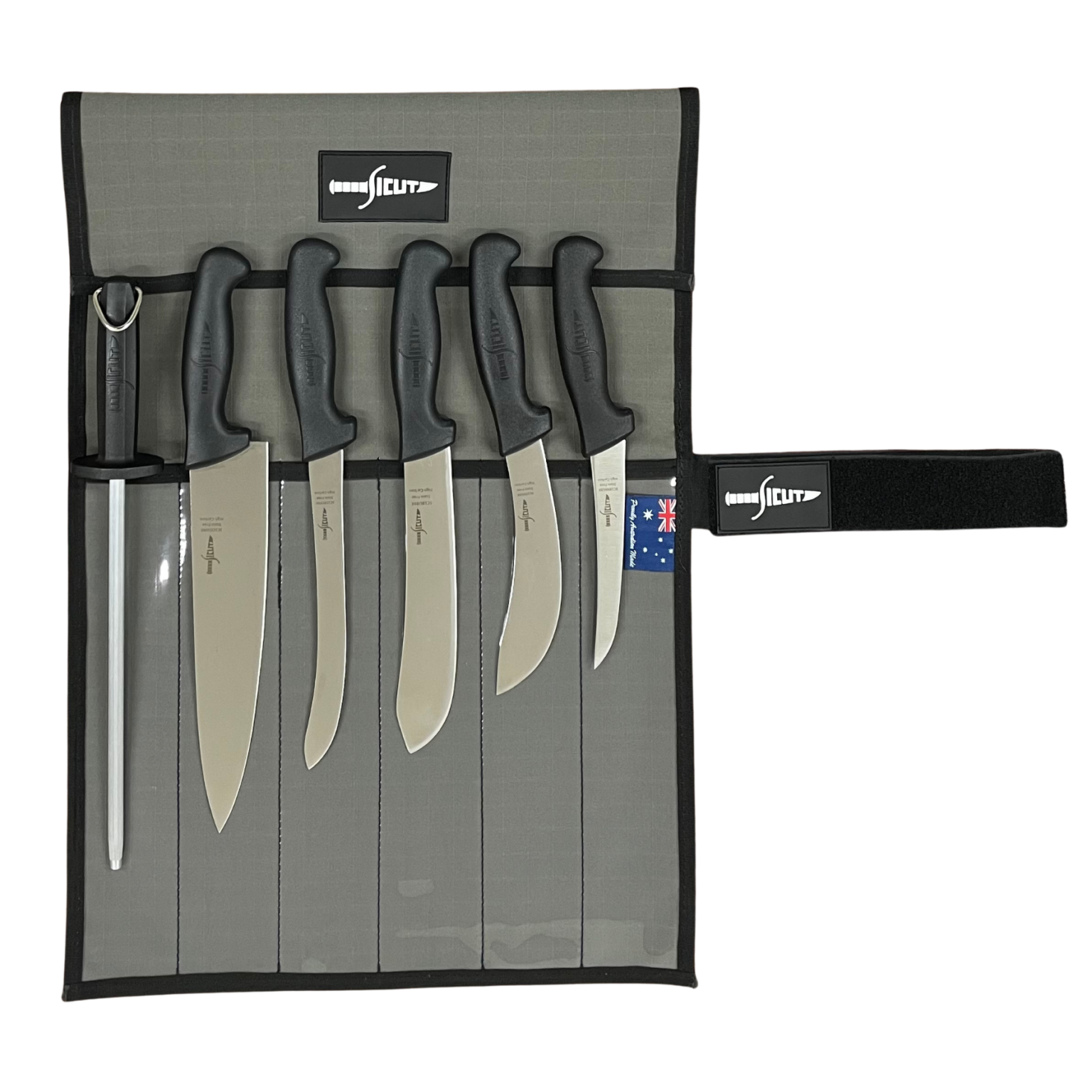 SICUT 6 Piece Outback Knife Package - White Or Black Handle Option ...