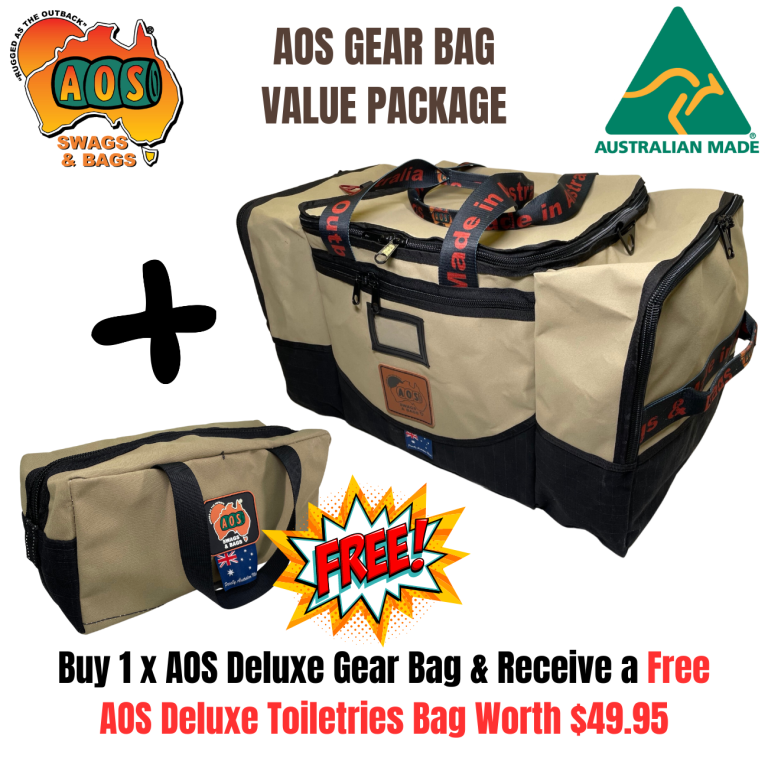 AOS AUSTRALIAN MADE TRADITIONAL STD CANVAS SWAG - Aussie Outback Supplies