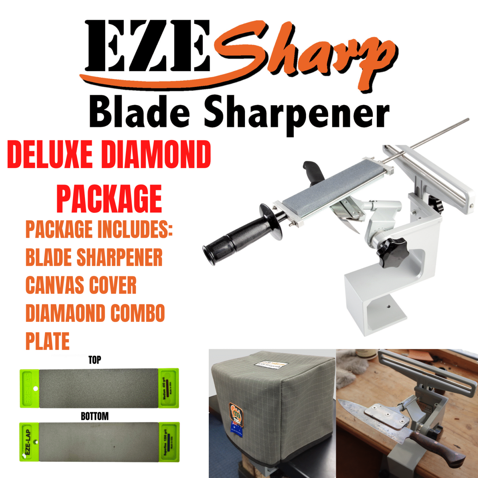 EZESharp Blade Sharpener w/Flip Over Deluxe Bundle 4 OPTIONS - Aussie ...