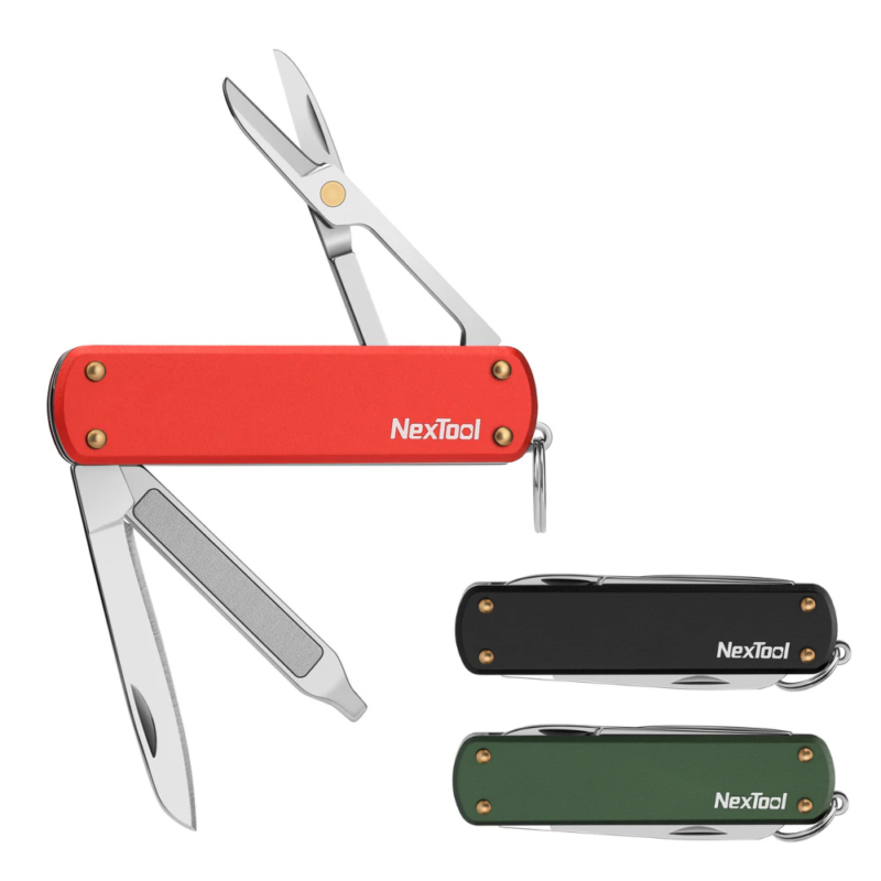 NexTool Mini Flagship Multi-Tool – Silver, Black, Green & Red